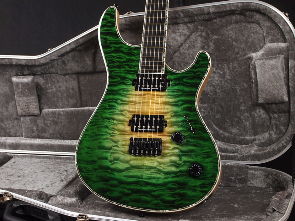 MAYONES Regius 6st Custom 4A Quilt Maple Top “Trans Natural Fade Green ...