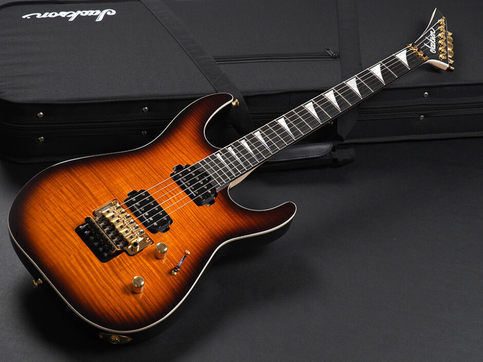 Jackson MJ Series Dinky DK Flame Maple Ebony Fingerboard ~Amber Burst ...
